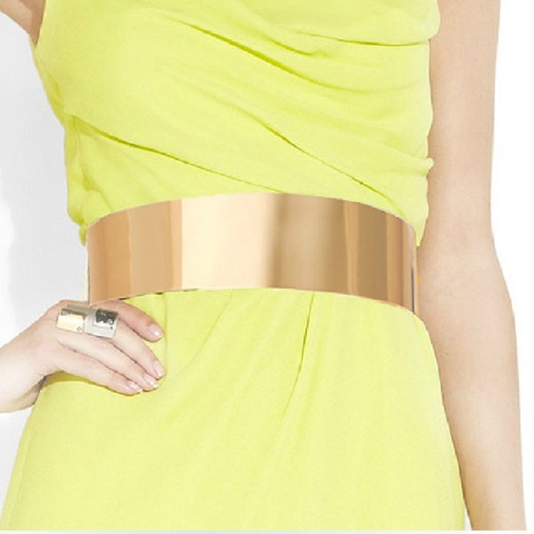 Plating Full Metal Sheet Ladies Slim Decorative Belt Retro Simple Belt ...