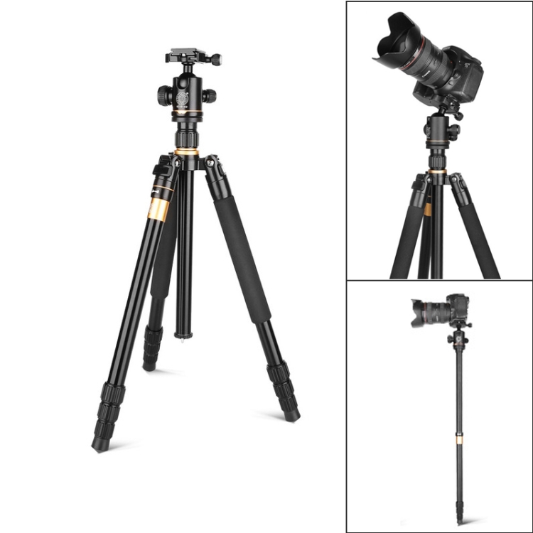 Q222 ขาพับแบบพกพา 4 ส่วนอลูมิเนียมอัลลอยด์ขาตั้งกล้องที่ยึด Monopod ...