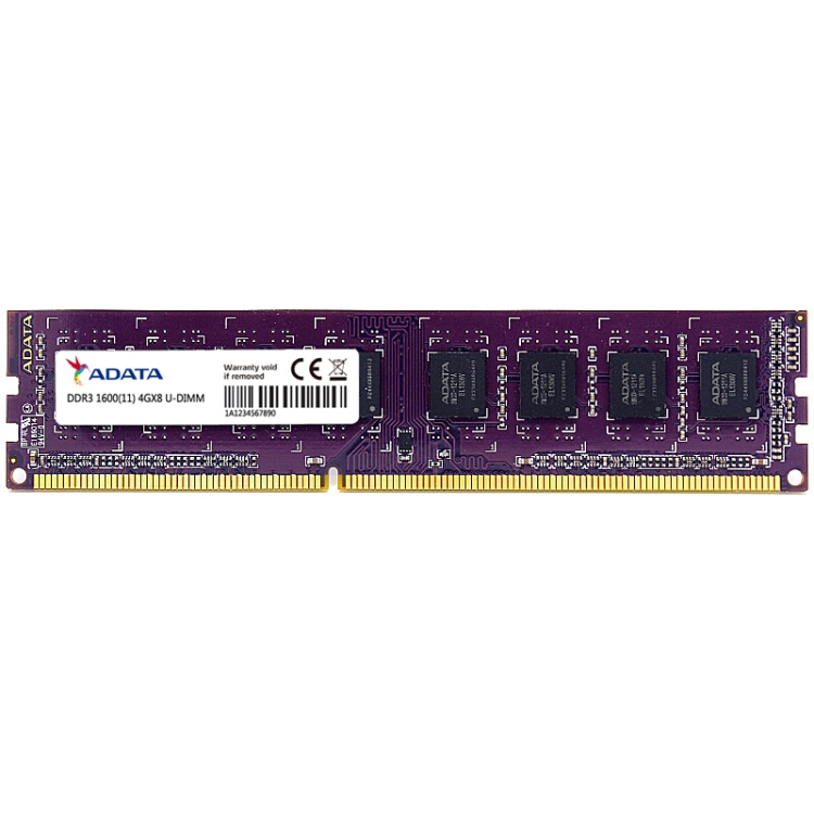 ADATA DDR3 1600MHz 4GB Desktop Computer Memory Module, Random Narrow ...