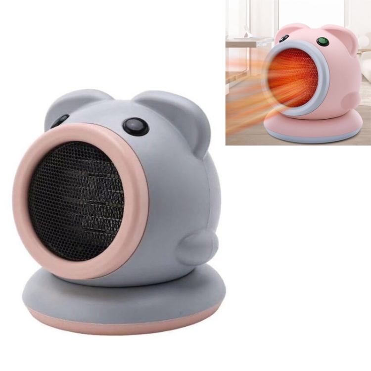 Mini Home Desktop Silent Pig Heater CN Plug, Colour: Gray