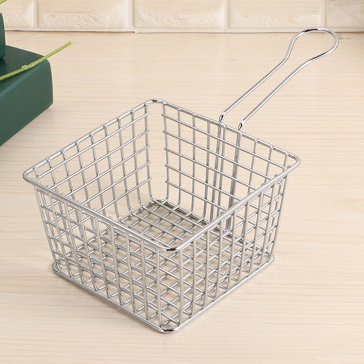 Electroplating Wrought Iron Fries Fried Basket Mini Grid Fried Food ...