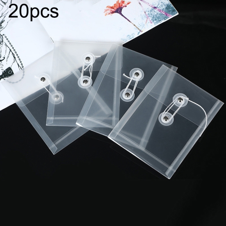 20 Pcs A6 권선 파일 가방 투명 3 차원 파일 가방 손 계정 미니 보관 가방 방수 테스트 종이 가방 세로