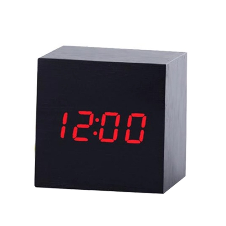 Multicolor Sounds Control Wooden Clock Modern Digital LED Desk Alarm ...
