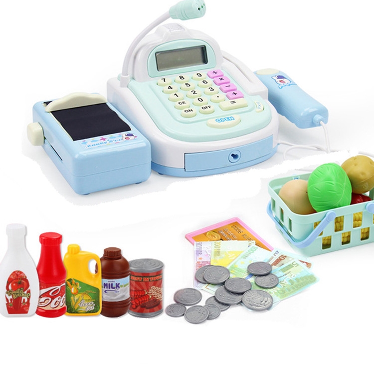 Mini Analog Supermarket Checkout Cash Register Set Child Role Playing ...