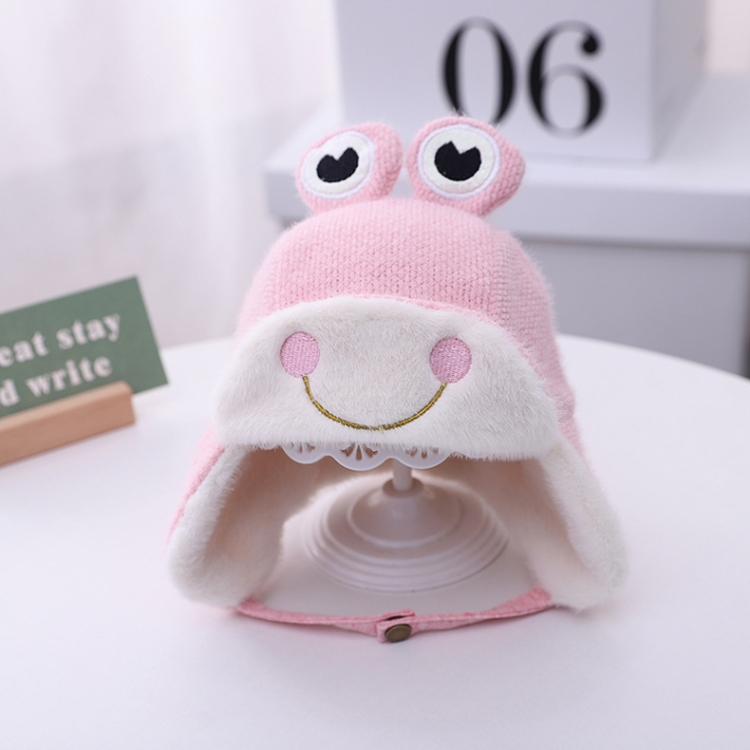 C0236 รูปกบเด็กฤดูหนาวหมวกถักหมวกป้องกันหูขนาด: ประมาณ 48 ซม. (สีชมพู)