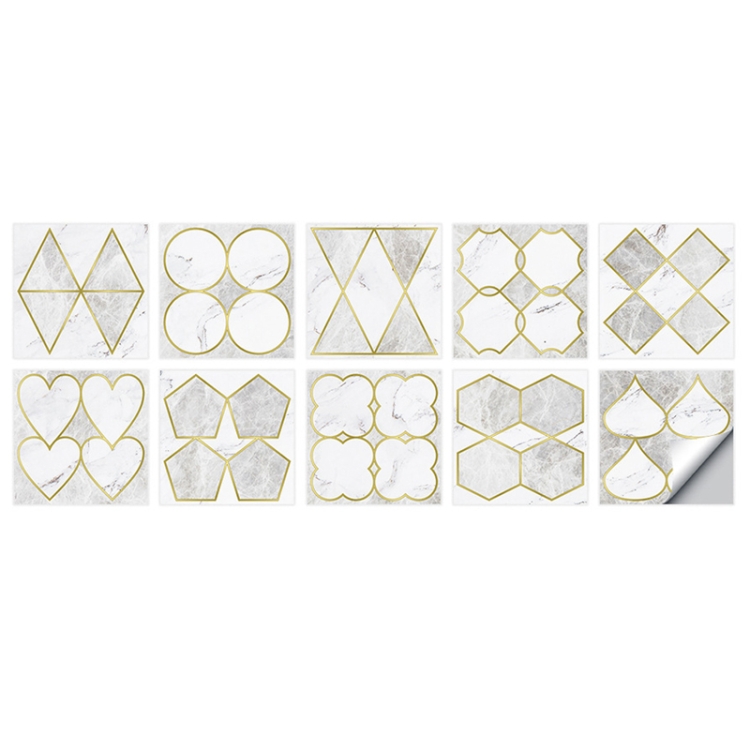 2 세트 기하학적 패턴 계단 벽 타일 스티커 주방 스테이어 워터 및 오일 증거 스티커 사양 S 10x10cm Ht