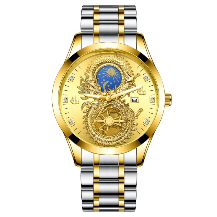 SUNSKY - ⁧Fngeen S999 Men Watch Calendar Dragon و Phoenix Pattern Cain ...