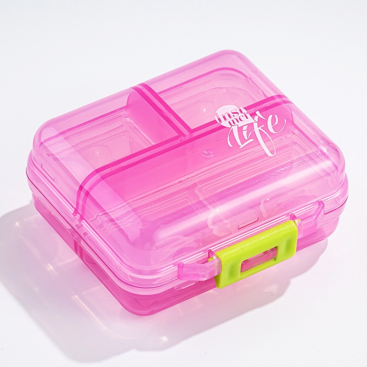 Mizi Small Pill Box กล่องยาจ่ายยาแบบพกพาสี: 7 Grid (สีชมพู)