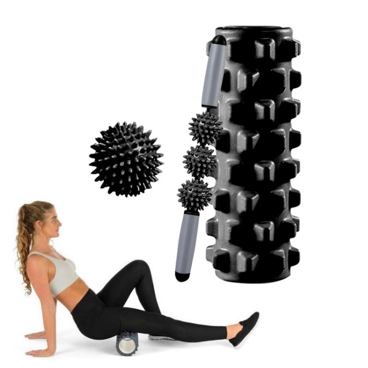 3 in 1 Eva Foam Roller Hollow Muscle Relaxation Roller Yoga Column Set ...
