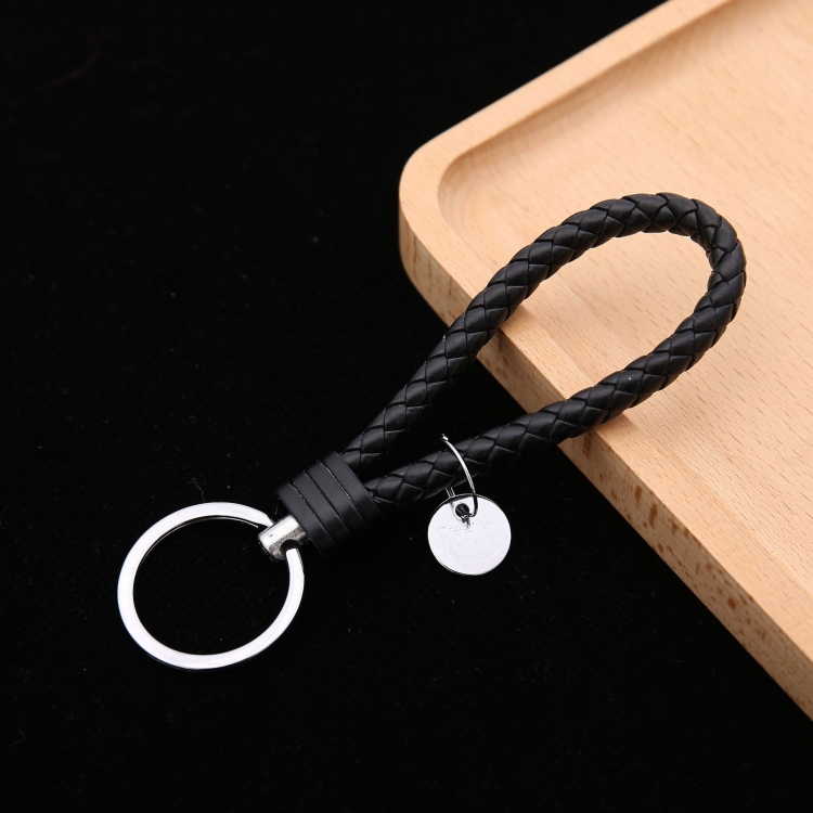 Woven Leather Cord Keychain Car Pendant Leather Key Ring Baotou With ...