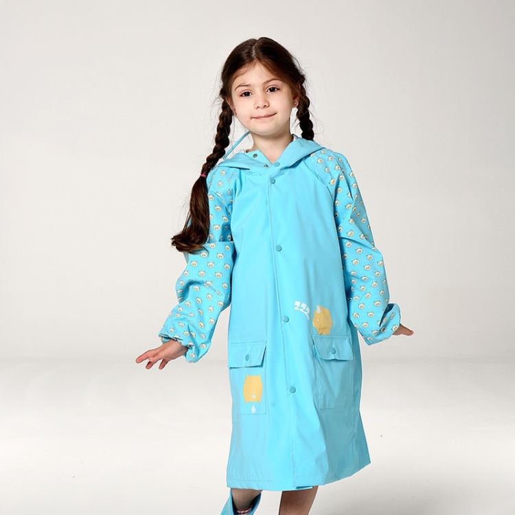 Siamese Children Raincoat Hooded Raincoat, Size: S(Blue)