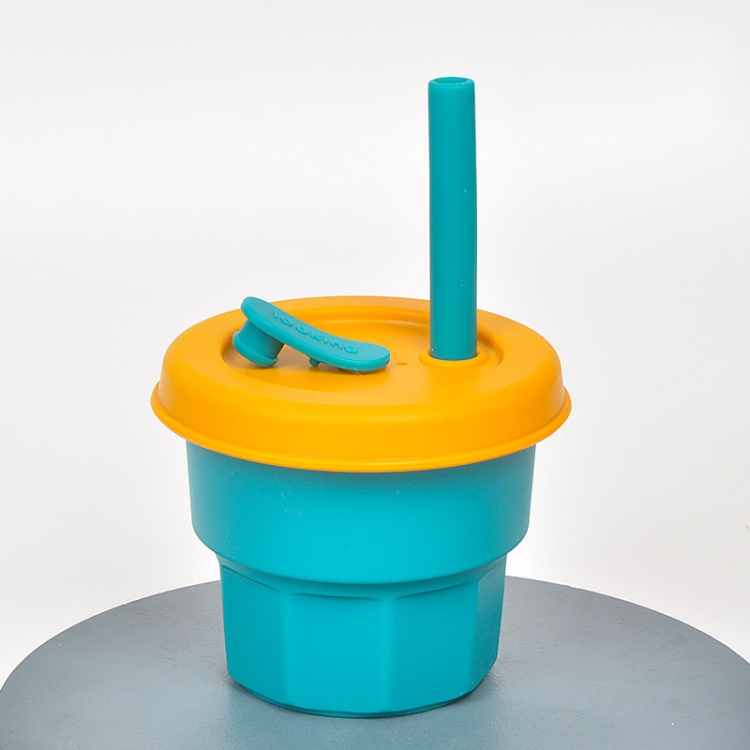 Children Silicone Straw Cups Drop And High Temperature Resistant Water ...