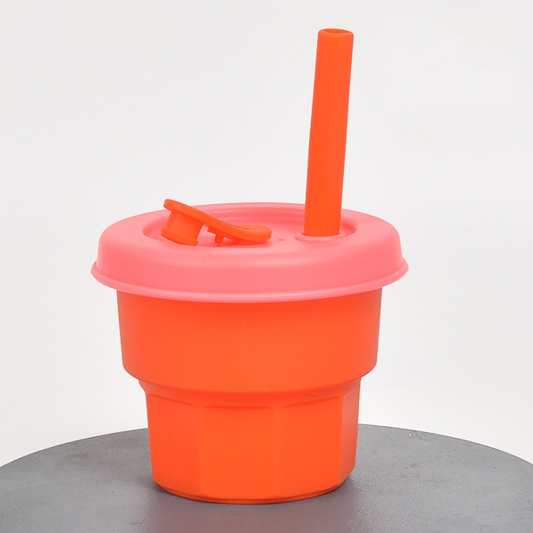 Children Silicone Straw Cups Drop And High Temperature Resistant Water ...