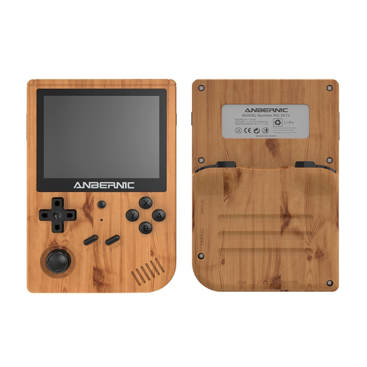 ANBERNIC RG351V 3.5 นิ้วหน้าจอ Linux OS เกมคอนโซลมือถือ (ลายไม้) 16GB ...