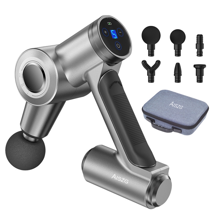 AISZG Three-Speed Rotating Head Fascia Muscle Electric Massager(Metal Gray)
