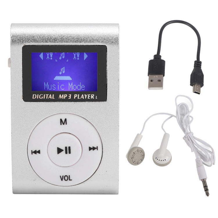 128M+Earphone+Cable Mini Lavalier Metal MP3 Music Player with Screen ...