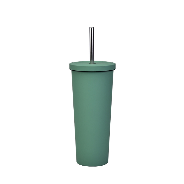 700ml Large Capacity Double Stainless Steel Straw Cup Vacuum Outdoor ...