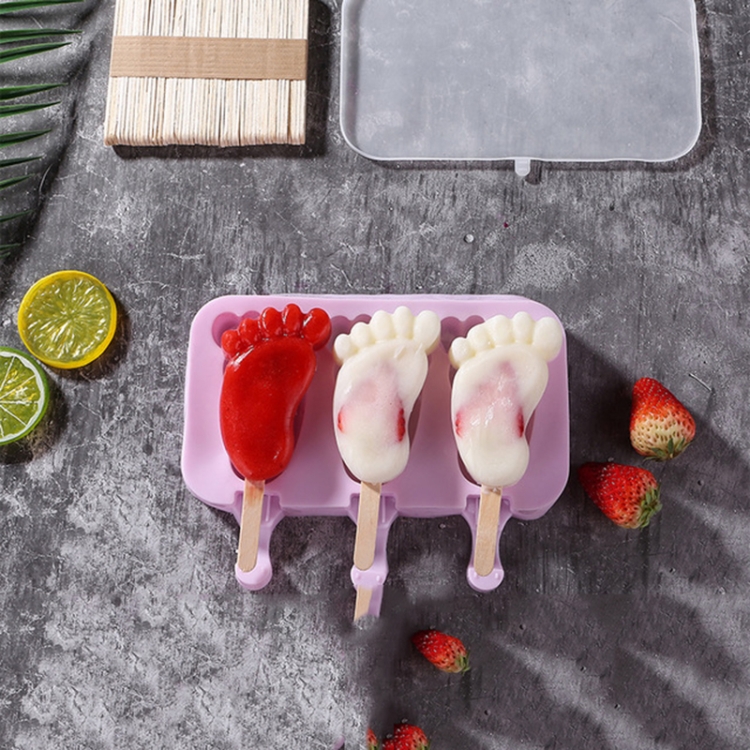 Cute Cartoon Silicone Ice Cream Popsicle Mold with Lid & Stick, Style ...