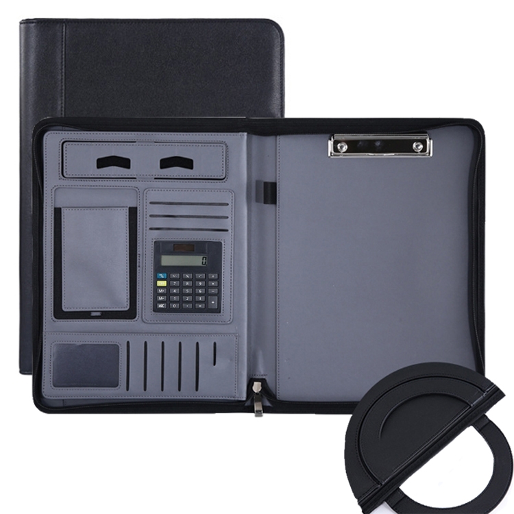 KC601 A4 มัลติฟังก์ชั่โฟลเดอร์แบบพกพาธุรกิจถุงซิปหนังโฟลเดอร์, สไตล์ ...