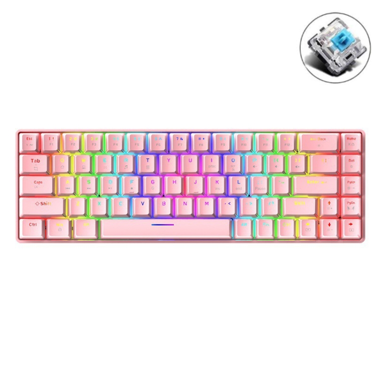 T8 68 Keys Mechanical Gaming Keyboard RGB Backlit Wired Keyboard, Cable ...