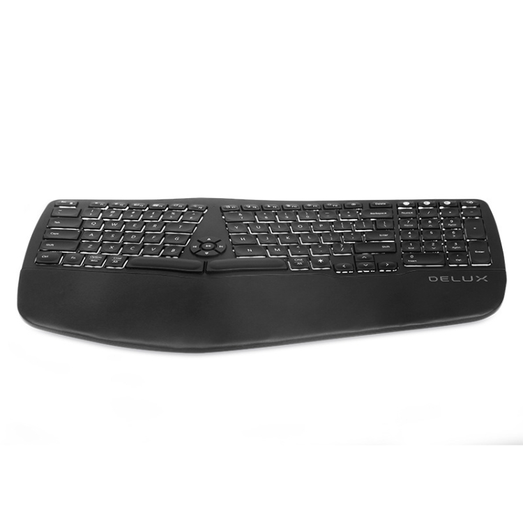 DELUX GM902 106 Keys Ergonomic Design Rechargeable Wireless Bluetooth ...