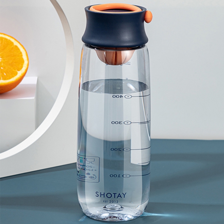 Shotay Sports ถ้วยกรองชาแบบพกพาพร้อมที่จับความจุ: 460ml (สีน้ำเงิน)