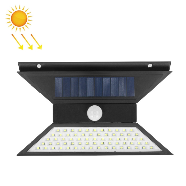 67 LED Solar Smart Induction Foldable Garden Wall Light(Black)