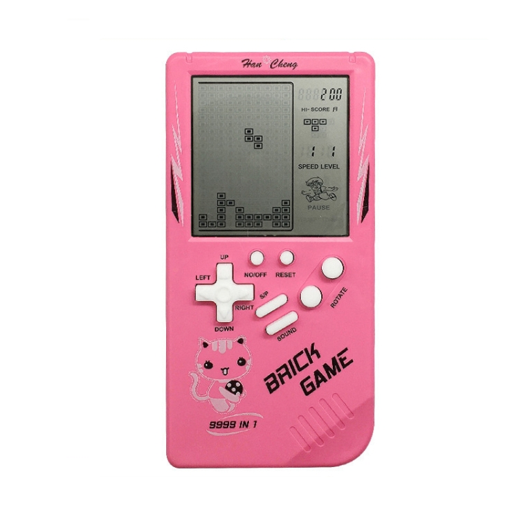 Large Screen Retro Children Handheld Game Console(Pink)