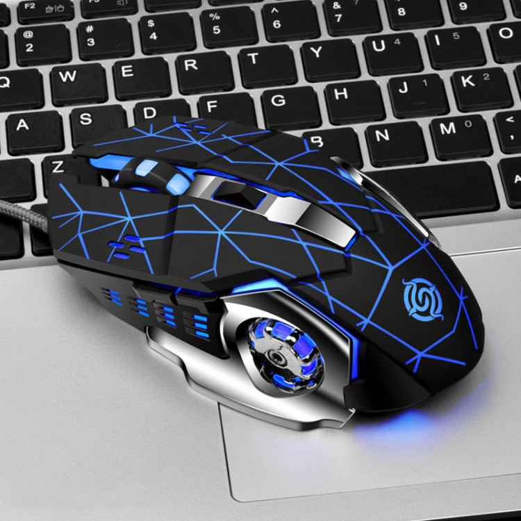 K-Snake Q5 4 Keys Metal Flywheel RGB Lighting Wired Mouse(Black Spider)