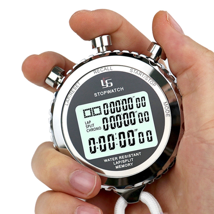 YS Metal Stopwatch 3 Rows Display Running Training Electronic Timers ...