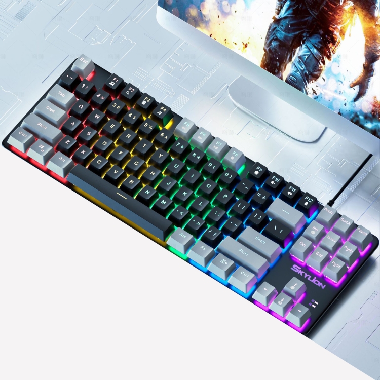 Skylion H87 Mechanical Green Shaft Wired Keyboard ภายนอกแป้นพิมพ์สี: สี ...