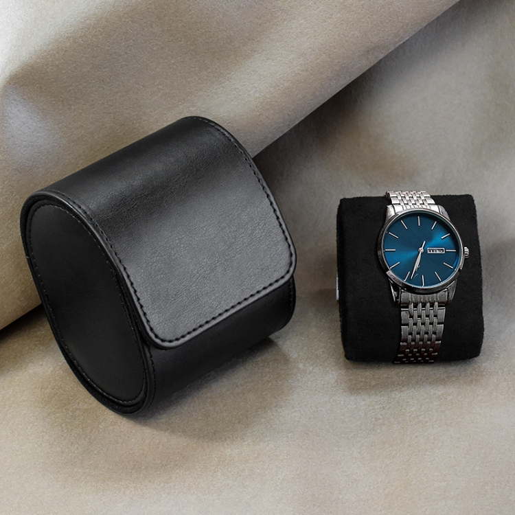 PU LEATHER WATCH PROTION BOX DISPORY BOX BOX แบบพกพา (สีดำ)