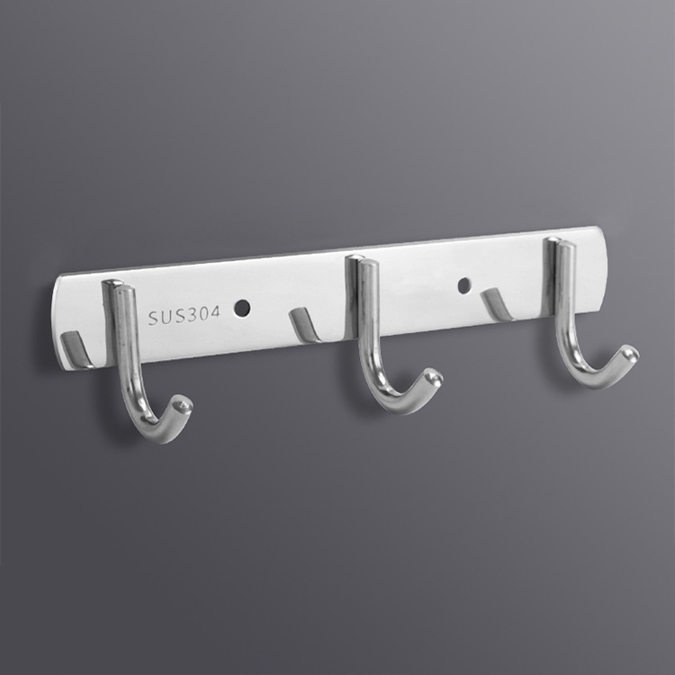 304 Stainless Steel No Punching Door Rear Coat Hook, Specification: 3 Hooks