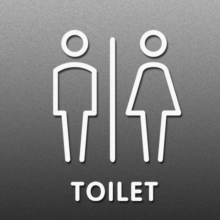 19 x 14cm Personalized Restroom Sign WC Sign Toilet Sign,Style ...