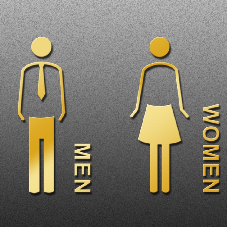 19 X 14cm Personalized Restroom Sign Wc Sign Toilet Sign Style Tie