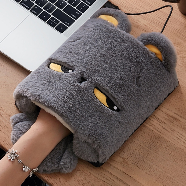 USB Heated Mouse Pad Winter Warm Electric Gloves, สี: 12V สีเทาเข้ม