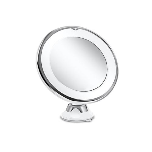12cm Makeup Mirror with LED Fill Light 10X Magnification Suction Cup ...