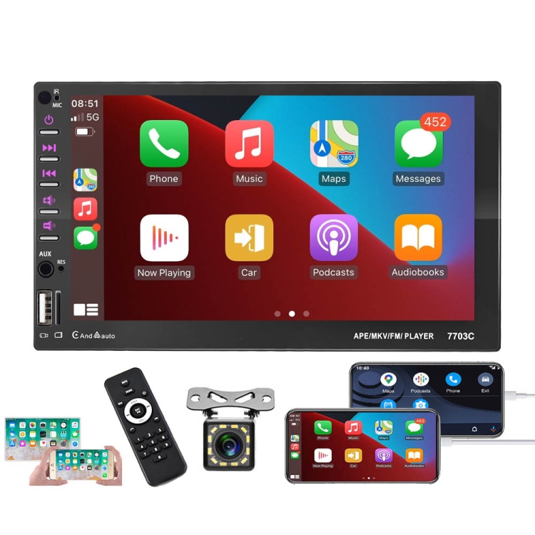 7703C 7 inch Car Double Butt Universal MP5 Bluetooth Player, Style ...