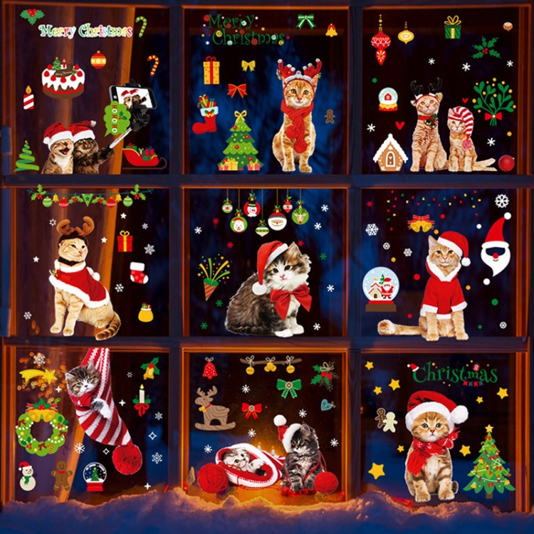 SKJD2312 Christmas Decorations Shop Window Kindergarten Layout Static ...