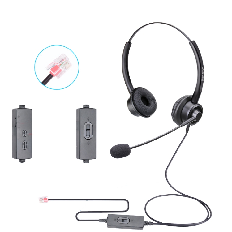 VT200D Double Ears Telephone Headset Operator Headset With Mic,Spec ...