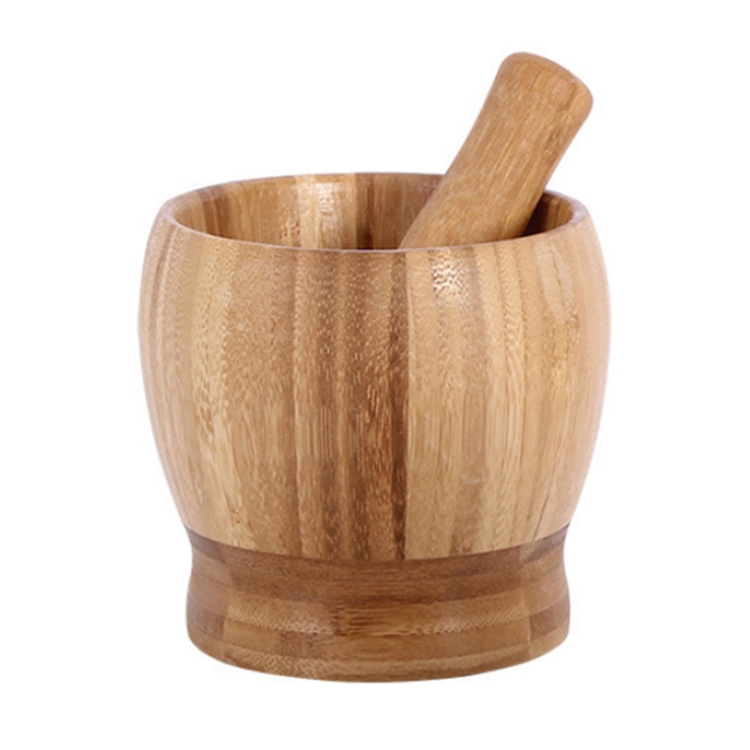 Kitchen Bamboo Garlic Pounder Food Stirrer Without Lid(Large)