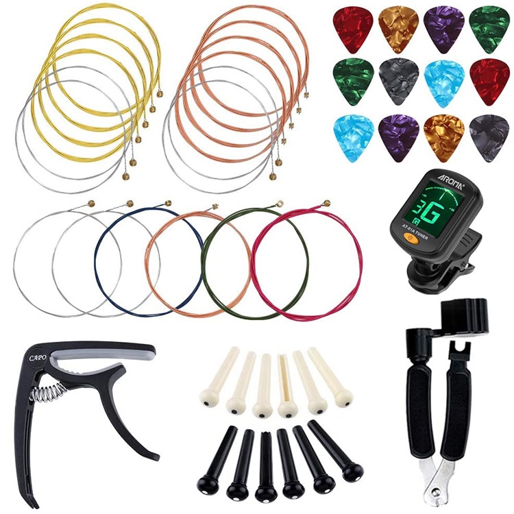 30 PCS / Set Folk Wood Bass Guitar Tuning Clip Tuner Instrument Set