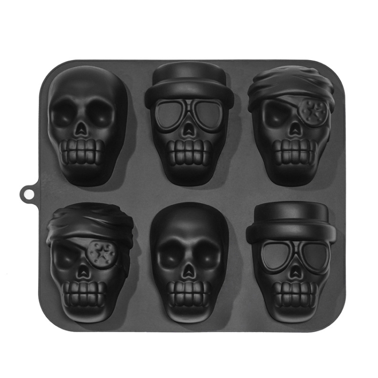 Fl1225dd Silicone Barbecue Bakery Mold Skull Birthday Cake Baking Mold Style 6 Even Pirate