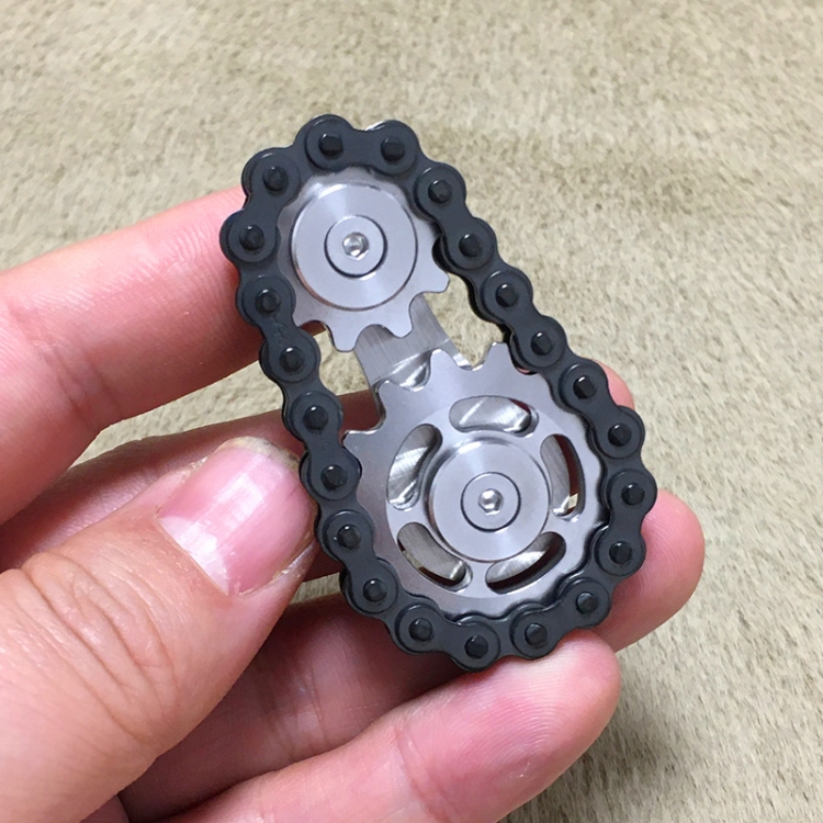 Black Chain Gyro Fingertip Gyro EDC Metal Toy Gear Sprocket Flywheel ...
