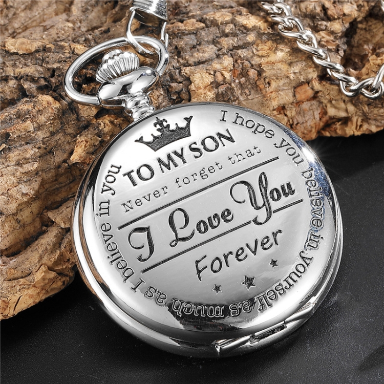 Engraved Vintage Commemorative Quartz Pocket Watch Round Watch, Style ...