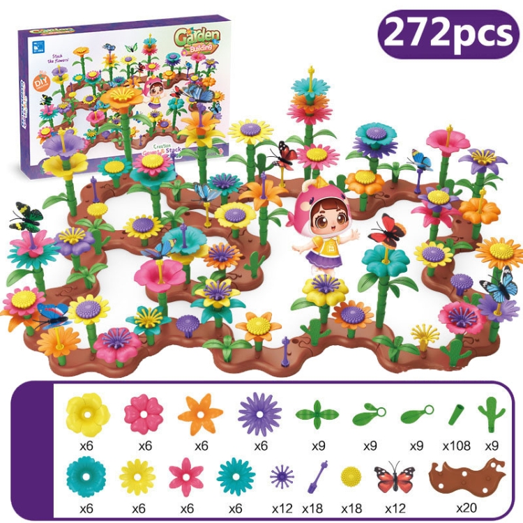 272pcs/set Children Intellectual Development DIY Assembly Flower ...