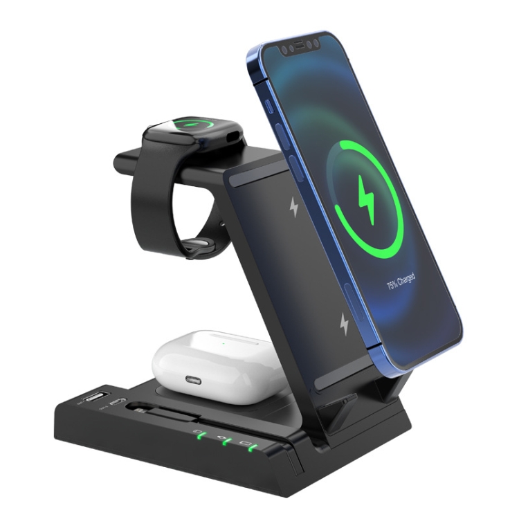 Z252 6-In-1 Wireless Charging Stand Dock With USB-C/Type-C Port & 8 Pin ...