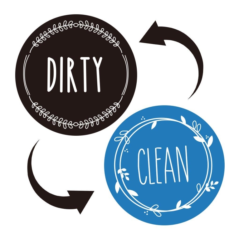 Dishwasher Round Magnet Clean Dirty Sign Double-Sided Dishwasher Magnet ...