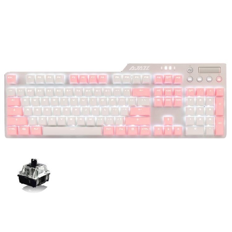 Ajazz AK35I 110 Keys White Light Backlight PBT Keycap Wired Mechanical ...