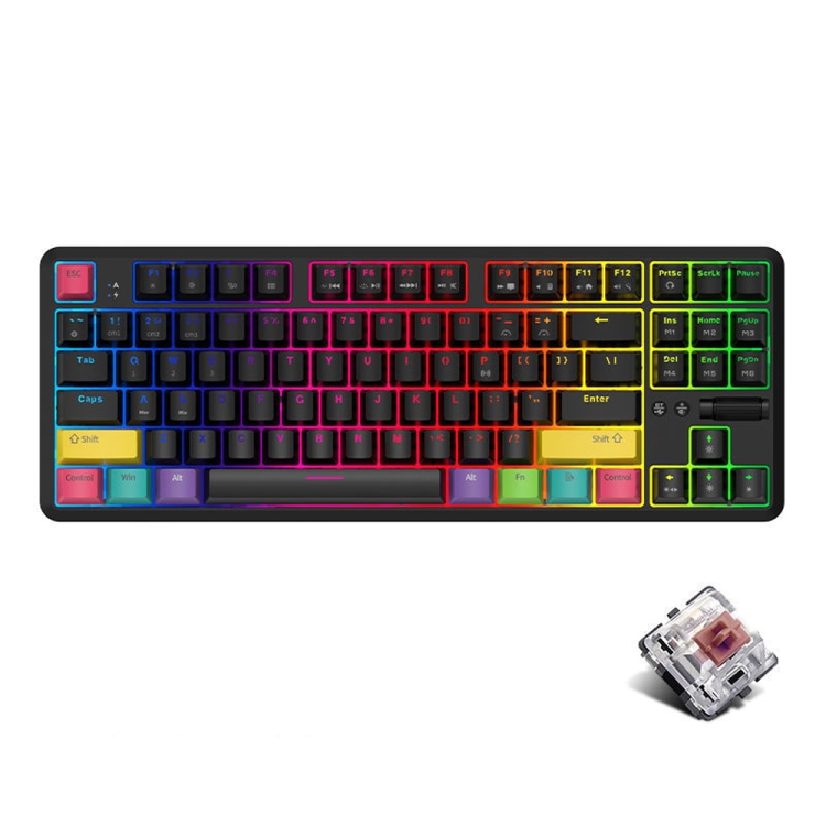 Ajazz K870T 87-Key Hot Swap Bluetooth/Wired Dual Mode RGB Backlight ...